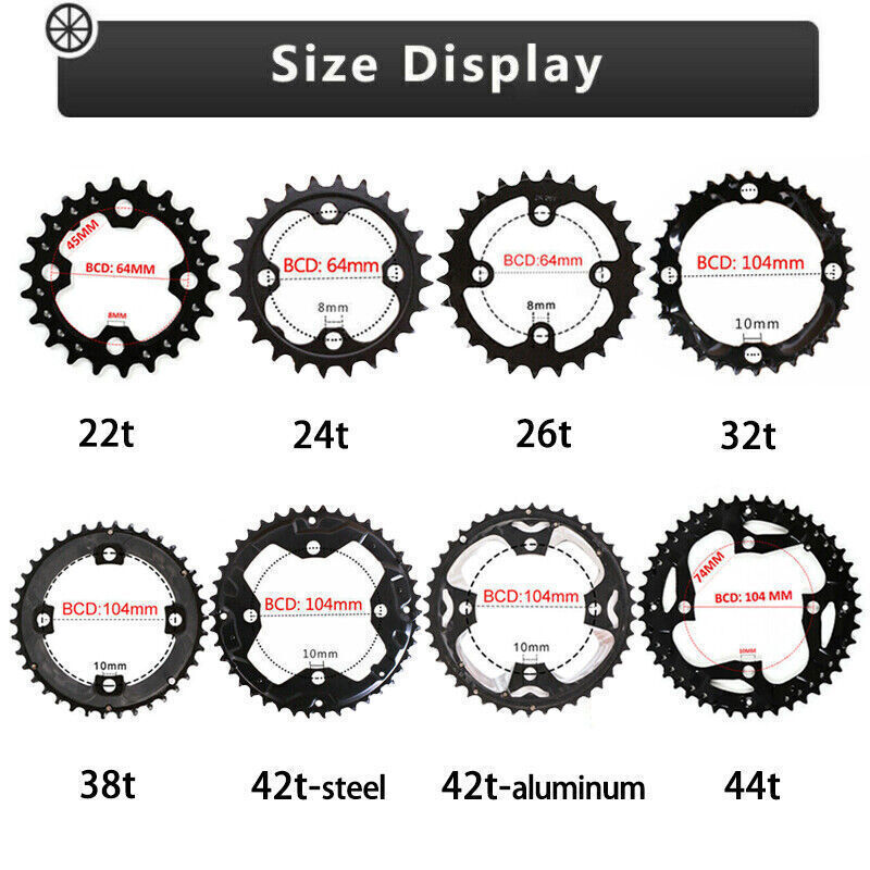Bicycle Crankset 170mm 22-44T Double/Triple Speed Bike Chainring Set ...