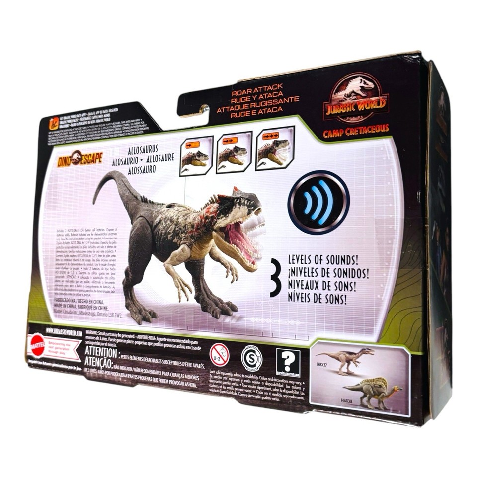 Jurassic World Allosaurus Camp Cretaceous Roar Attack Figure Roarivores ...