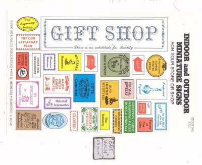 Gift Shop Signs - S101 - 1/12 Scale dollhouse miniature - | eBay