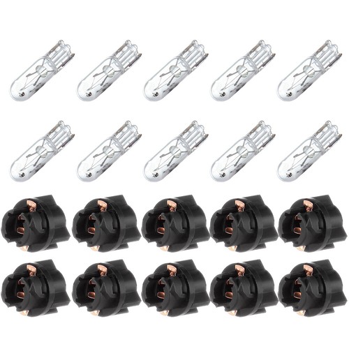 10x T5 17 73 74 Halogen Bulbs Instrument Panel Dash Light W/ Twist ...