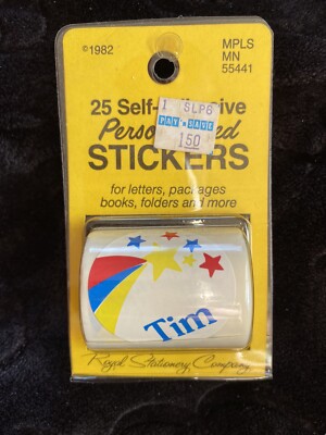 VTG 25 Personalized Stickers “Tim” Royal Stationary Company Stars | eBay