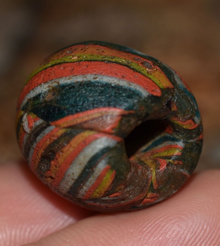 Ancient Medieval Islamic Fustat Fused Rod Morphia / Morfia Glass Bead ...