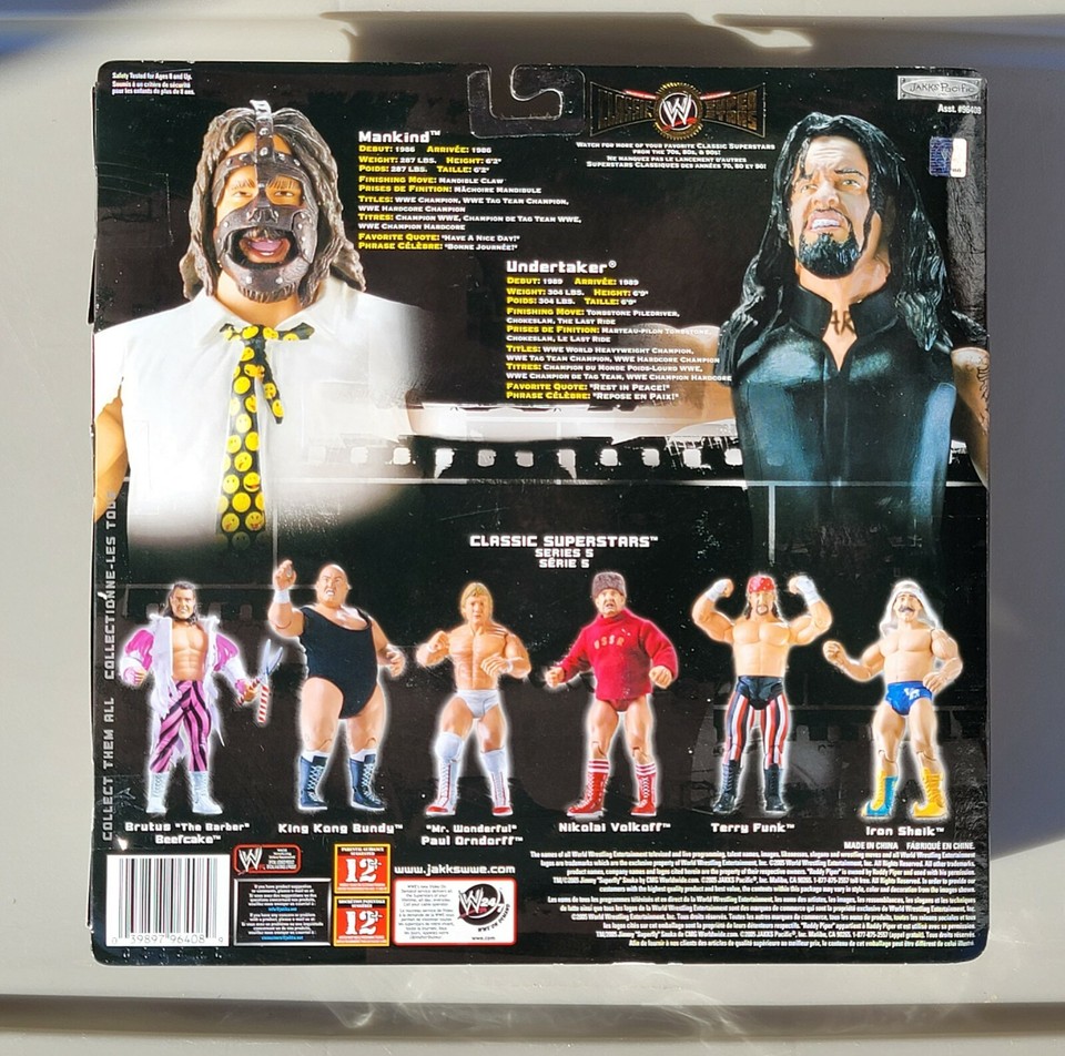 wwe wwf ljn classic superstars mankind vs undertaker wrestling figures ...