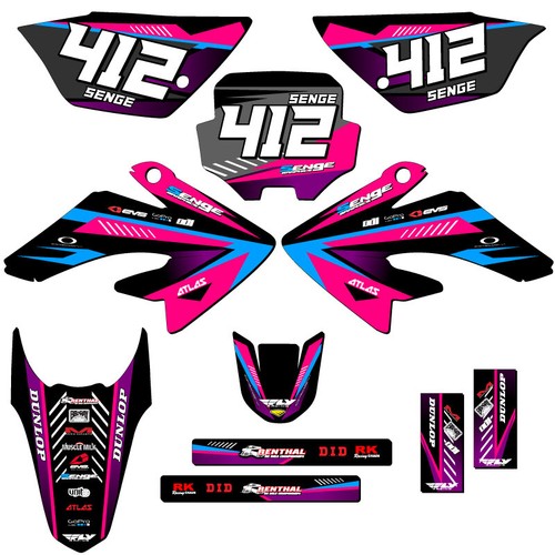 2011-2016 CRF 100 SURGE Pink Senge Graphics Kit Compatible with Honda ...
