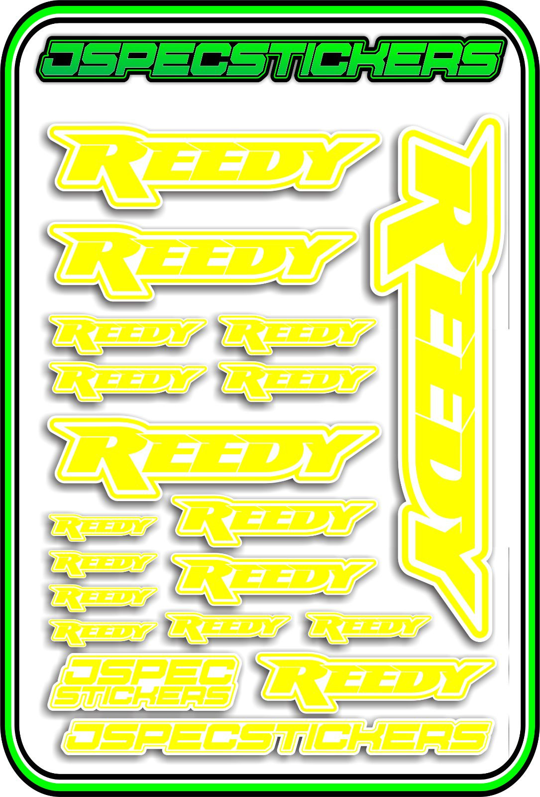 REEDY RC ESC MOTOR BRUSHLESS SERVO CAR STICKER DECAL A5 JSPEC YELLOW W ...