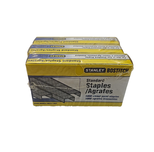 3 Boxes Stanley Bostitch Standard Chisel Staples Model SBS19 1/4CP 5000 ...