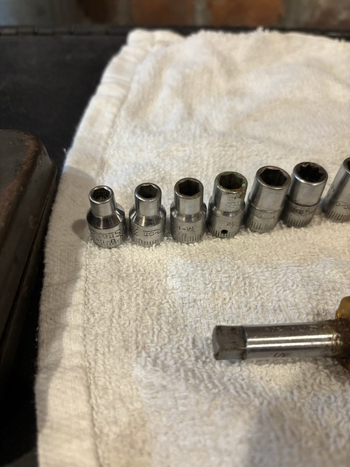 14 Pc's Vintage 1930's Snap-On Set 9/32 Drive M-Sockets Break Bar Case ...