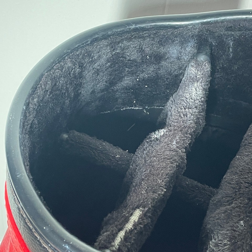 Vintage MAXFLI Leather Staff Golf Bag Black/Red 6-Way Divider ...