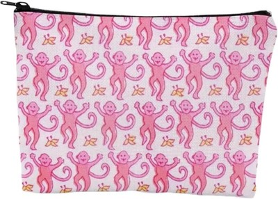 Cartoon Monkey Pattern Printed Makeup Bag, Waterproof Polyester ...