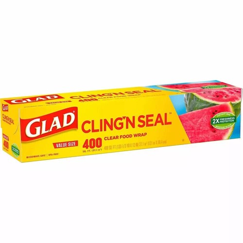 Glad ClingWrap Clear Plastic Food Wrap (400 sq. ft./roll, 2 rolls) | eBay