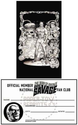 MARVEL SPLASH PAGE - DOC SAVAGE ART CARD AND FAN CLUB MEMBERSHIP CARD ...