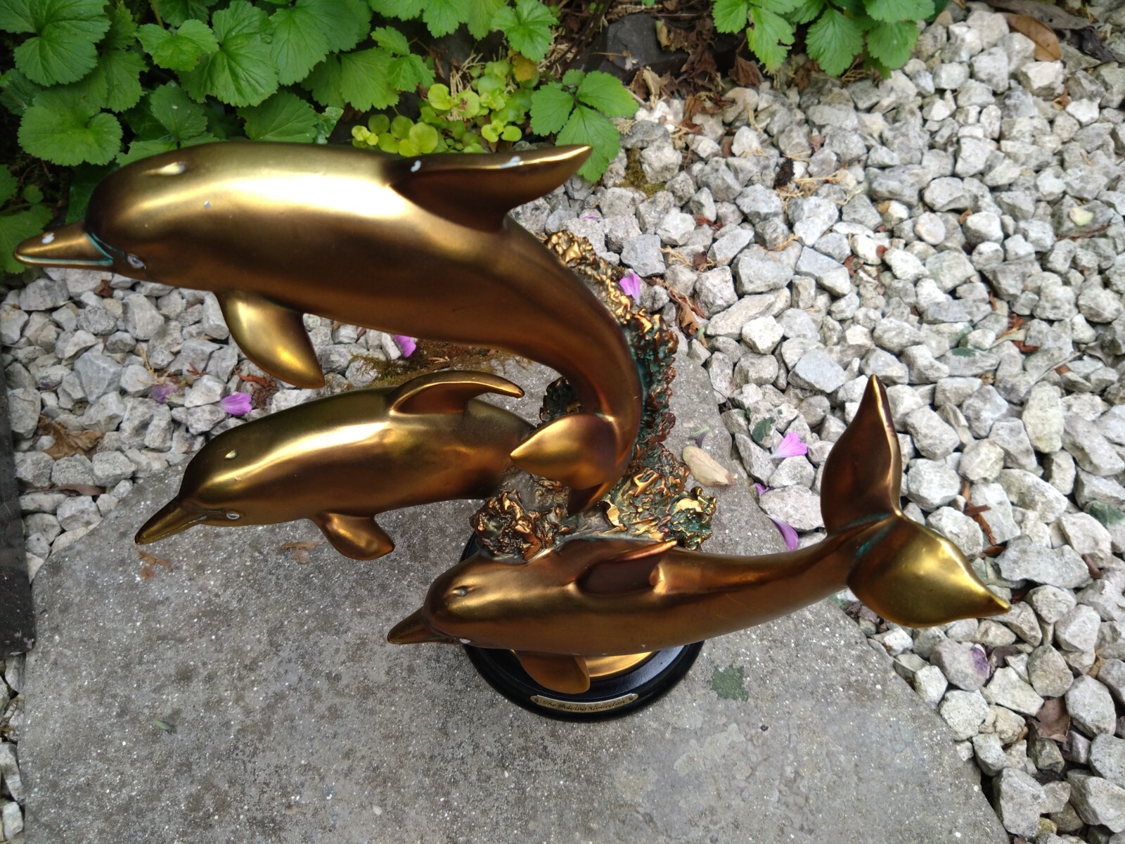 LARGE THREE GOLD FLYING DOLPHINS' FIGURINE BY THE JULIANA COLLECTION ...