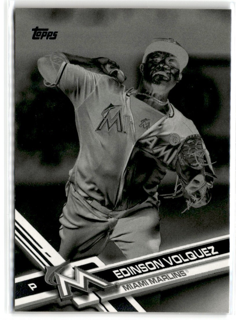 2017 Topps Update Negatives Edinson Volquez Miami Marlins #US163 | eBay