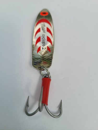 Mepps Syclops 2 17 gr Plain Treble Hook Silver Spoon w Red Slashes | eBay