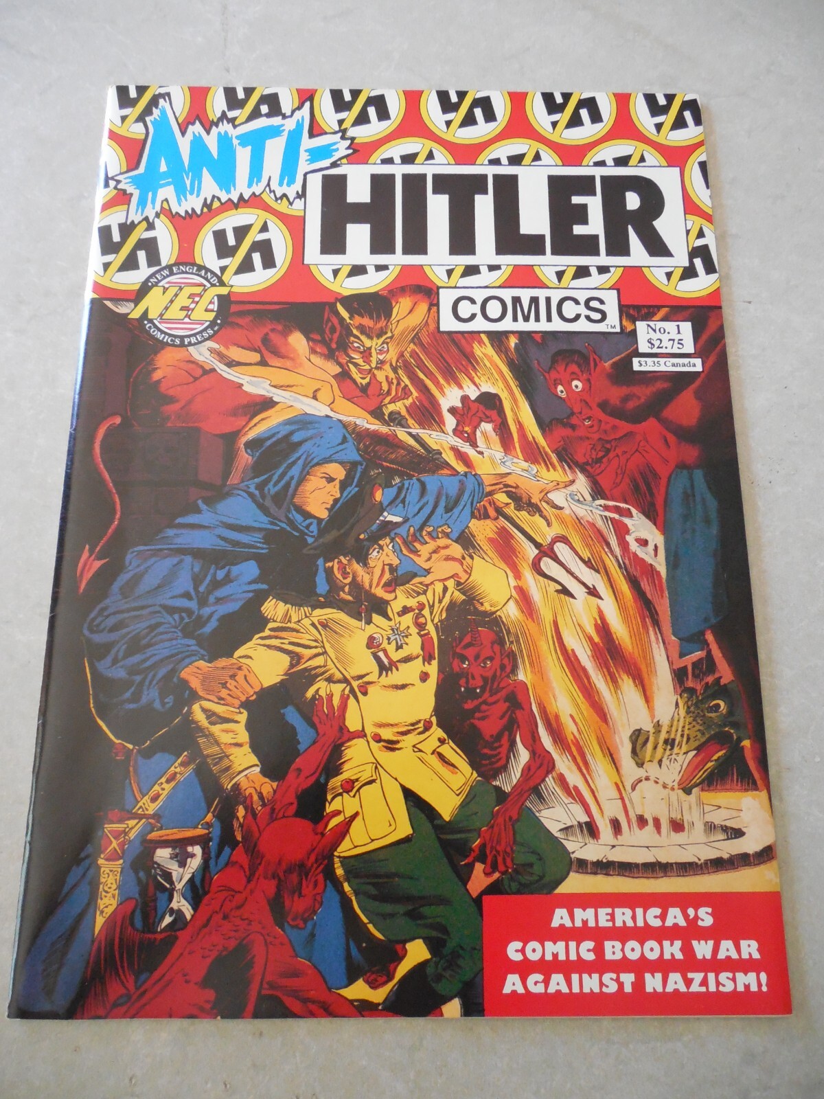 ANTI-HITLER COMICS #1, SUMMER 1992, NEW ENGLAND COMICS PRESS, 9.4 NM OR ...