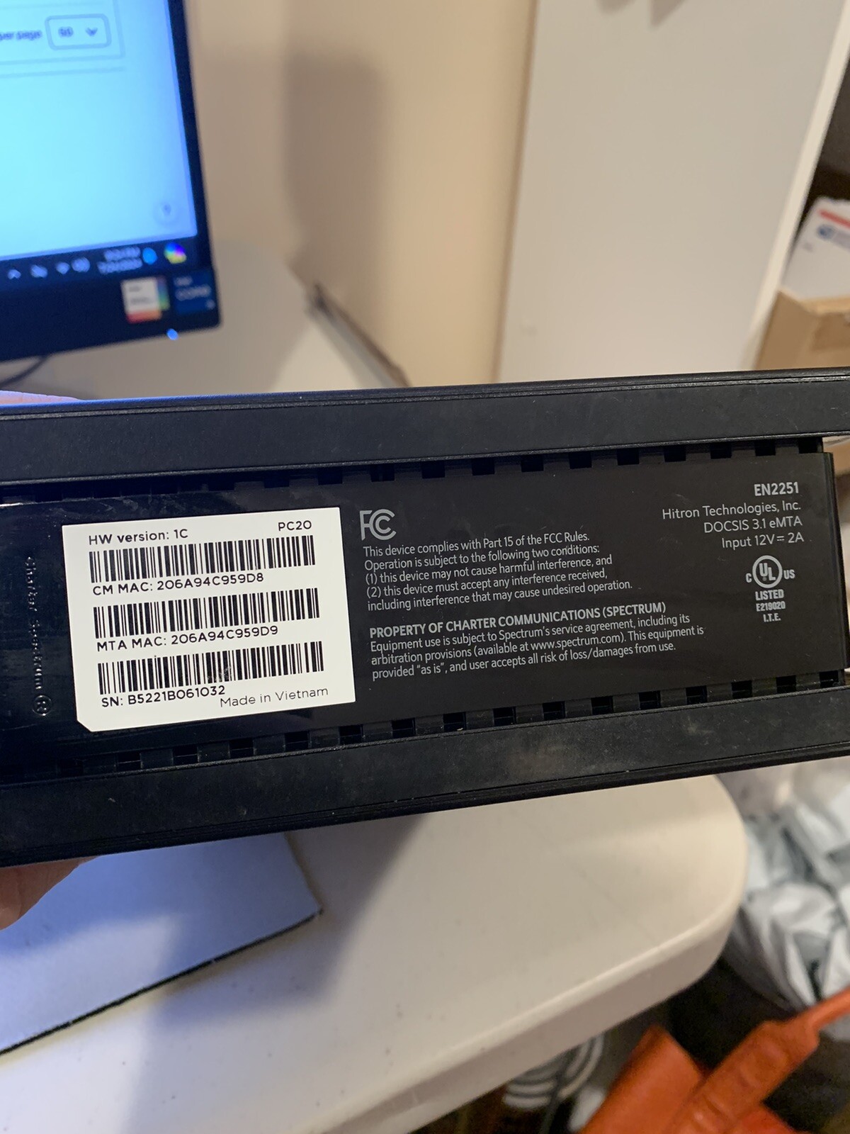 Spectrum EU2251 DOCSIS 3.1 EMTA Internet Cable Modem Pc20 for sale ...