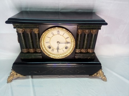 Clean Waterbury Clock Home Ready Antique Black Mantle Clock Running. | eBay