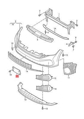 Genuine VW Jetta Vento BU3 BU4 Licence plate holder Front 17A807287F9B9 ...