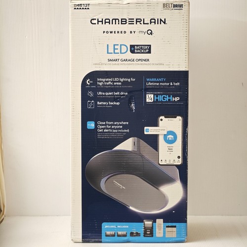 Chamberlain B4613T MYQ 3/4HP Battery B/U LED Belt Drive Smart Garage ...