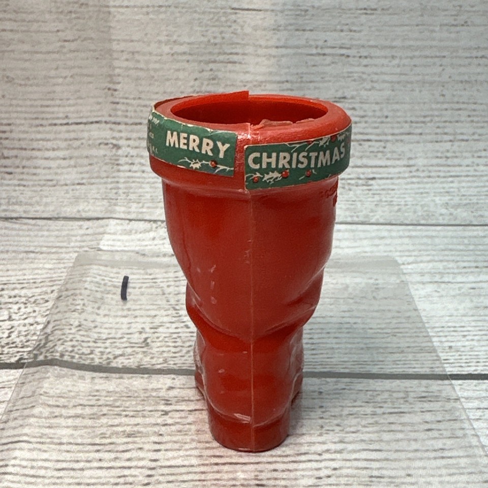 Vintage Rosbro Santa Claus Boot Candy Container Red Hard Plastic ...