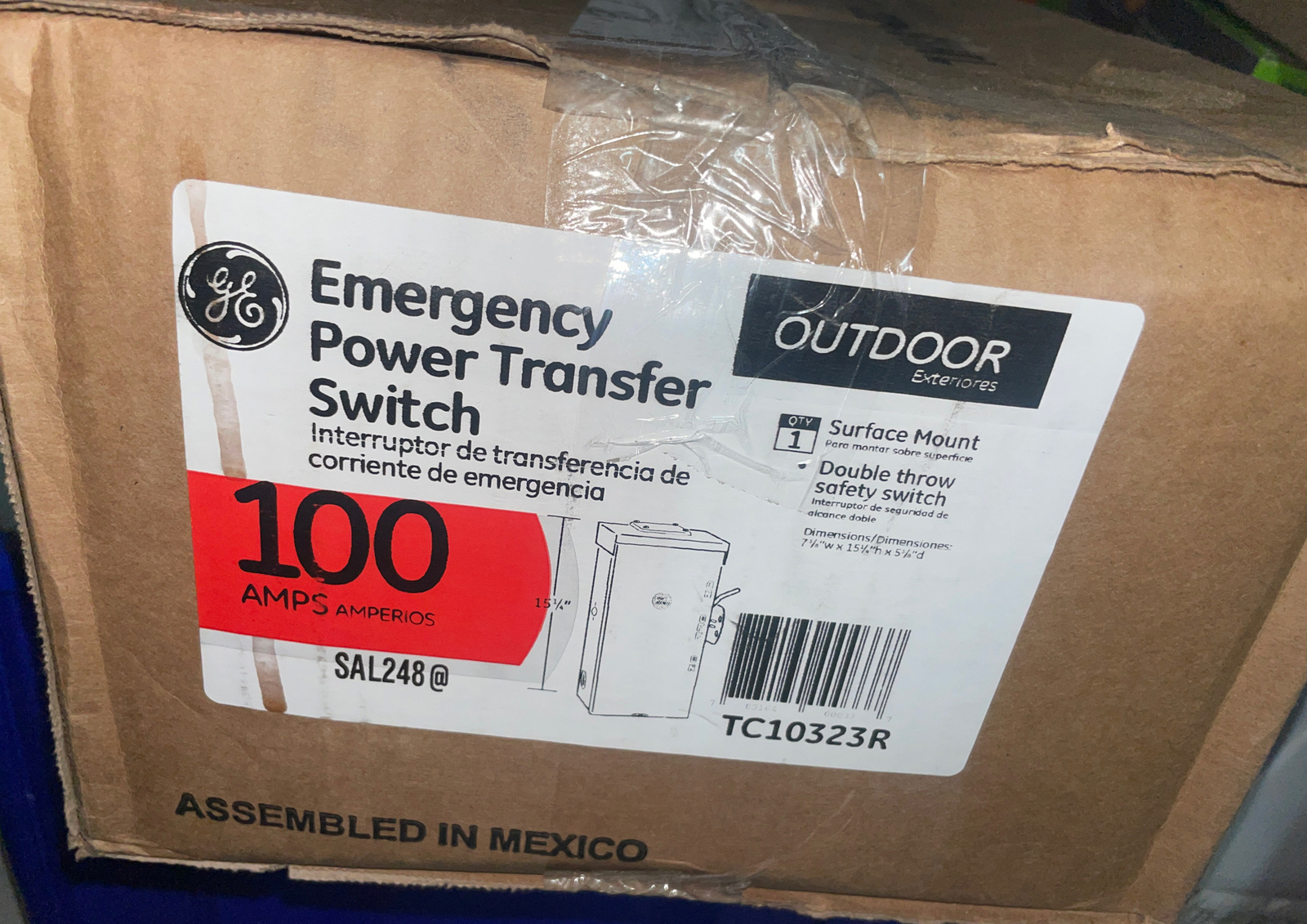 GE TC10323R 100 Amp 240-Volt Non-Fused Transfer Switch for sale online ...