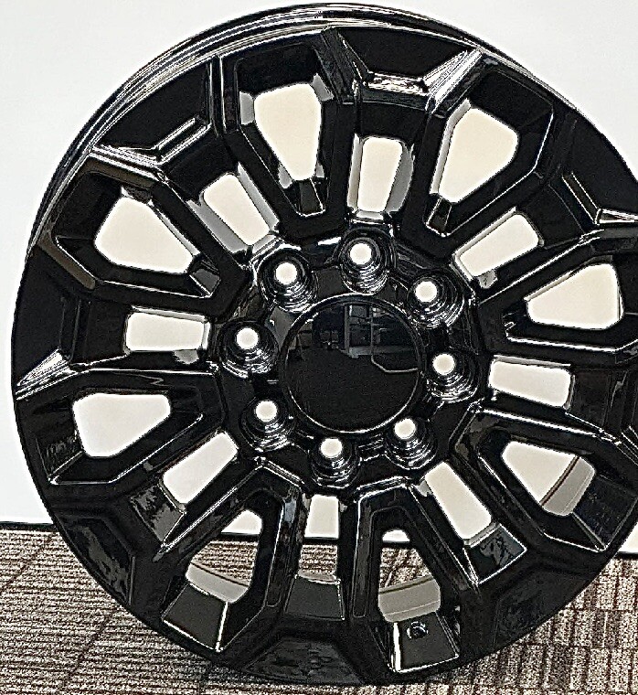 22” gloss black OE replica rims fit 2024 Chevy Silverado 2500 High ...