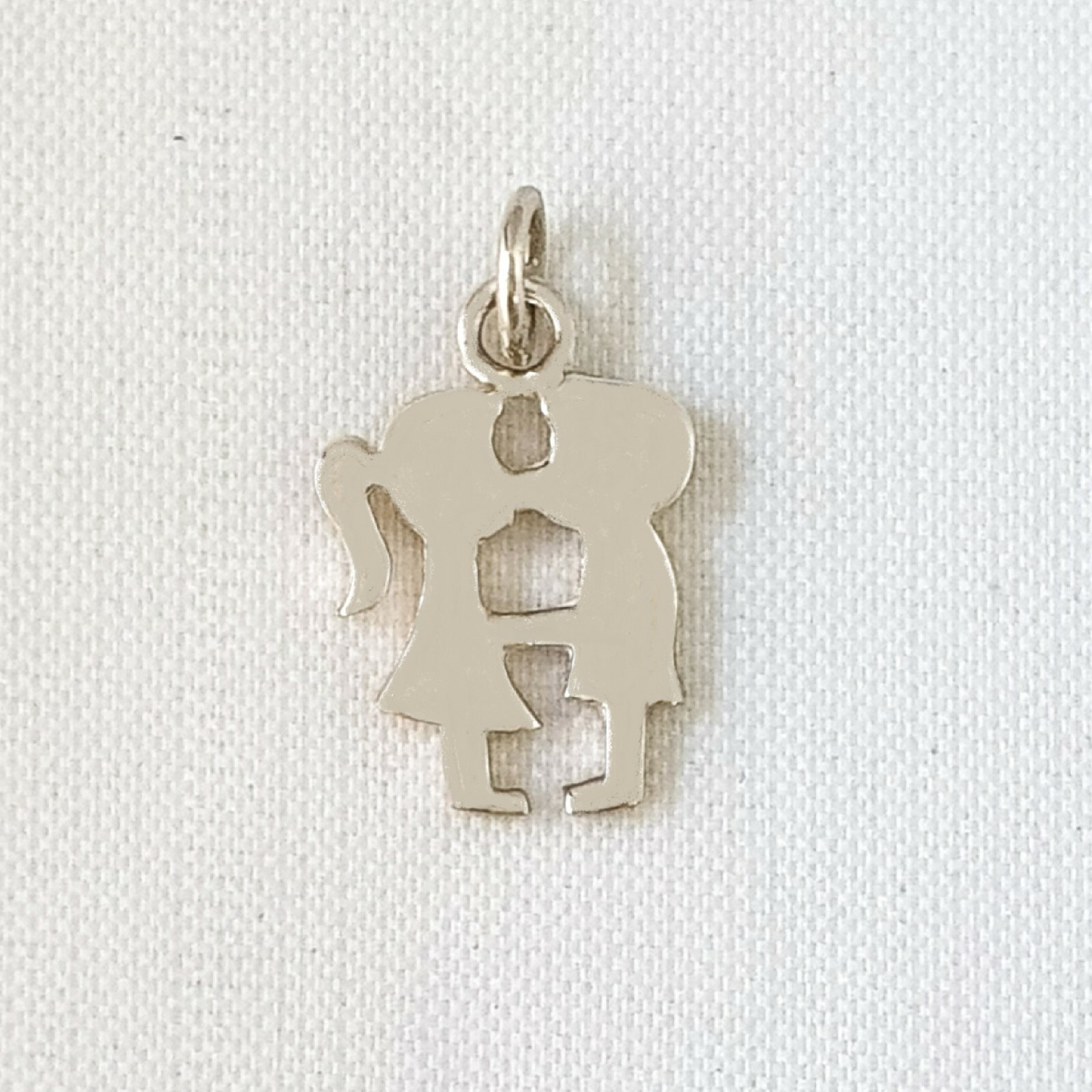 Sterling Silver Kissing Couple Pendant / Charm, Italian Box Chain | eBay