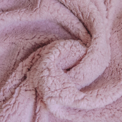Pink Sherpa Fleece Knitted Fabric - Super Soft, Texture, shearling ...