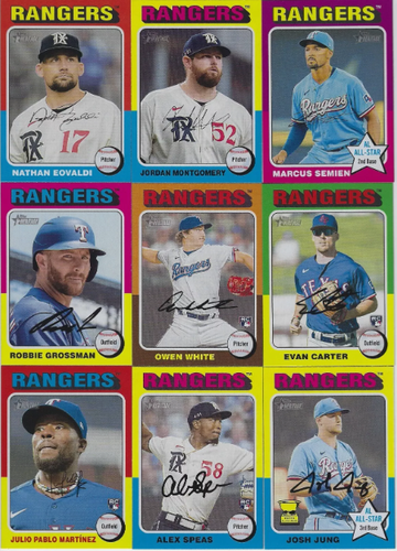 2024 Topps Heritage TEXAS RANGERS Base Team Set - 23 Cards | eBay