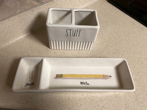 Rae Dunn STUFF Holder & Pencil Drawer/Desk Organizer | eBay