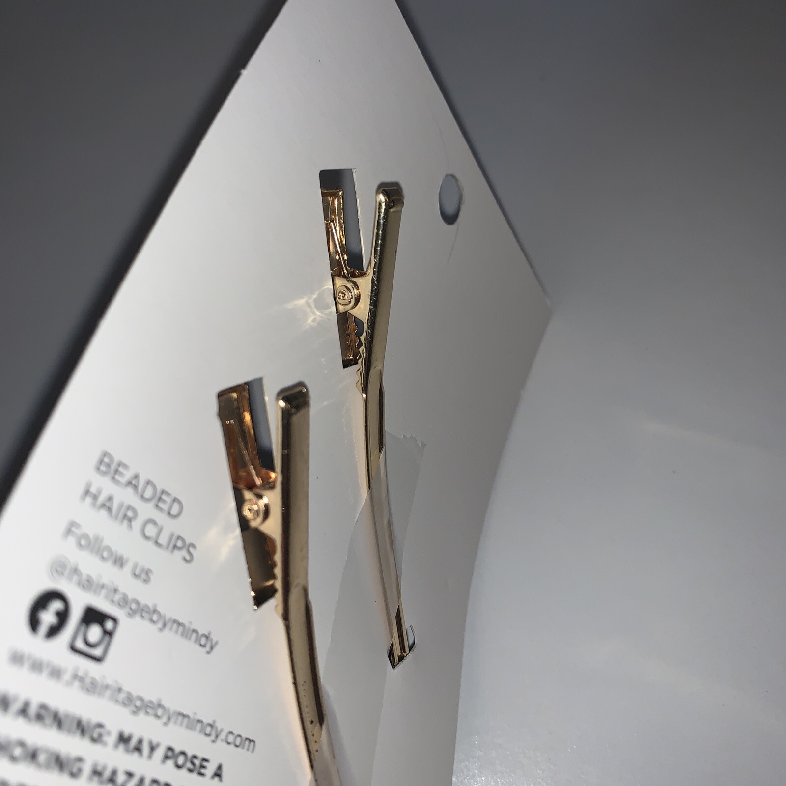 HAIRTAGE gold hair clips by MINDY MCKNIGHT Set of 2 clips NEW | eBay