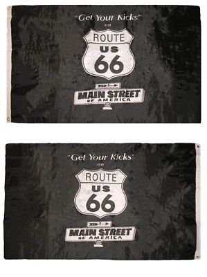 3x5 Embroidered Route 66 Flag Black Double Sided Sewn Nylon Get Your ...