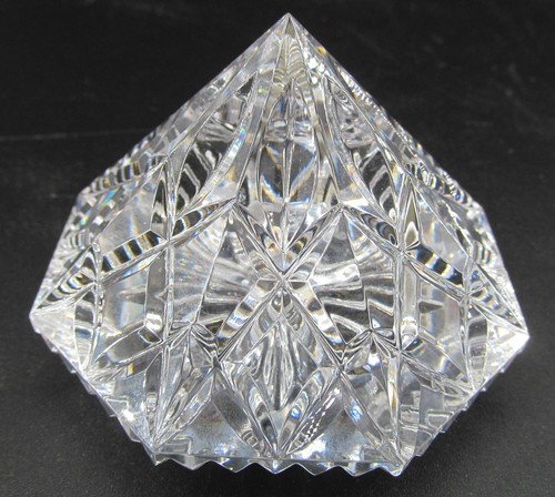 EHI VINTAGE WATERFORD CRYSTAL PYRAMID PAPERWEIGHT DESK ORNAMENT OLD ...
