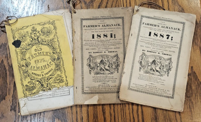 Lot of 3 Farmers Almanacs 1875,1881, 1887 by Robert Thomas Farmers ...