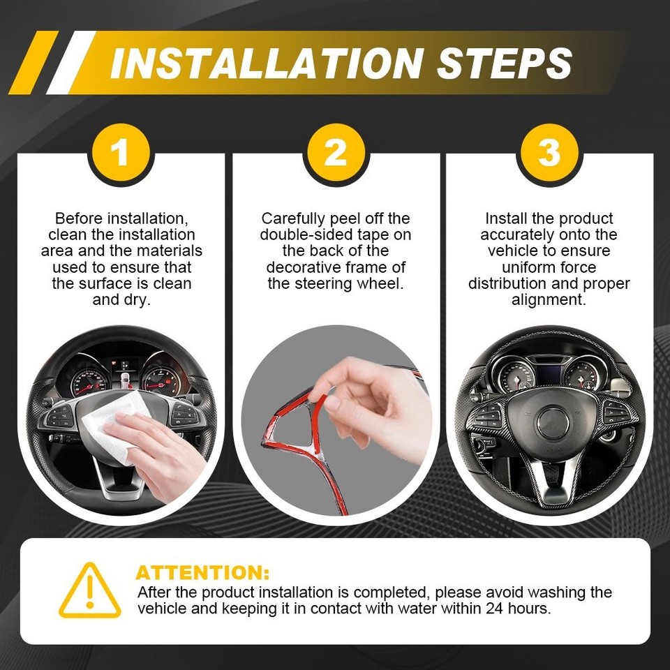 Interior Steering Wheel Cover Trim Decorative for Benz GLC Class X253 ...