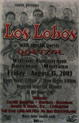LOS LOBOS POSTER, 2003 CONCERT TOUR PROMO. (L8) | eBay