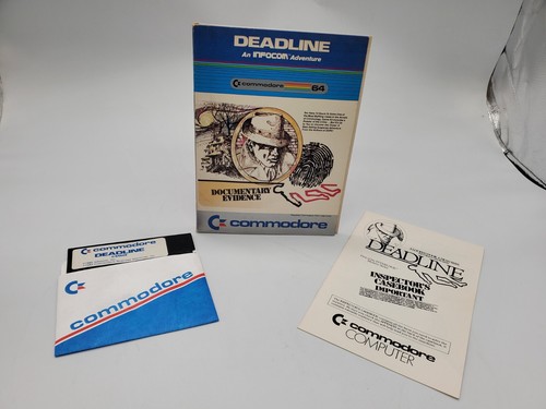 DEADLINE (INFOCOM, COMMODORE 64, 1982, 5.25 FLOPPY) CIB -TESTED WORKS ...