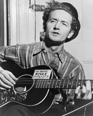 1943 Folk Blues Singer WOODY GUTHRIE Glossy 8x10 Photo Guitar Poster ...
