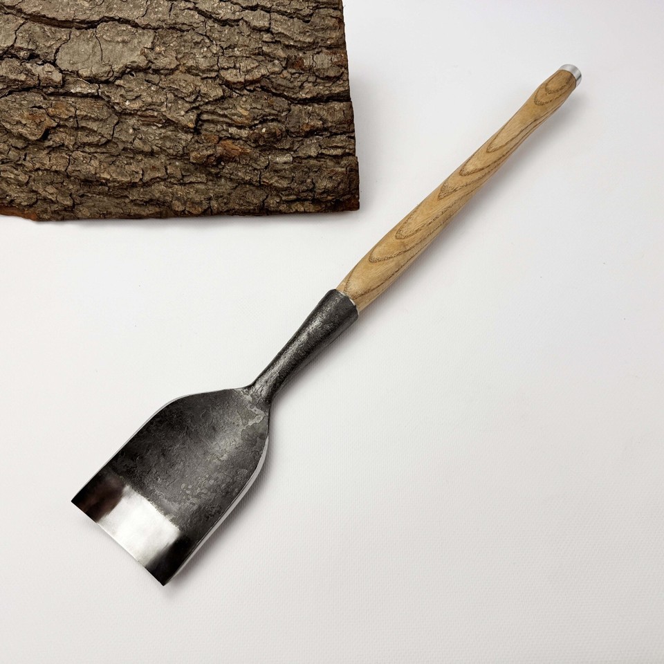 Rounded Timber Chisel – Hand-Forged Steel, Ash Handle, Sheath, Heavy ...