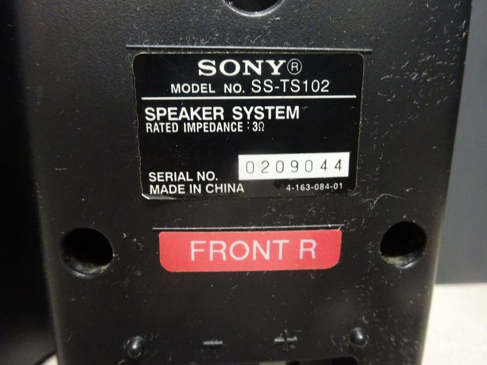 Sony Speaker Satellite Surround Sound Model SS-TS102 - FRONT R & L, with Wires | eBay