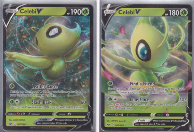 Celebi V - 001/202 & Celebi V - 007/198 Ultra Rare 2 Card Set Pokemon ...