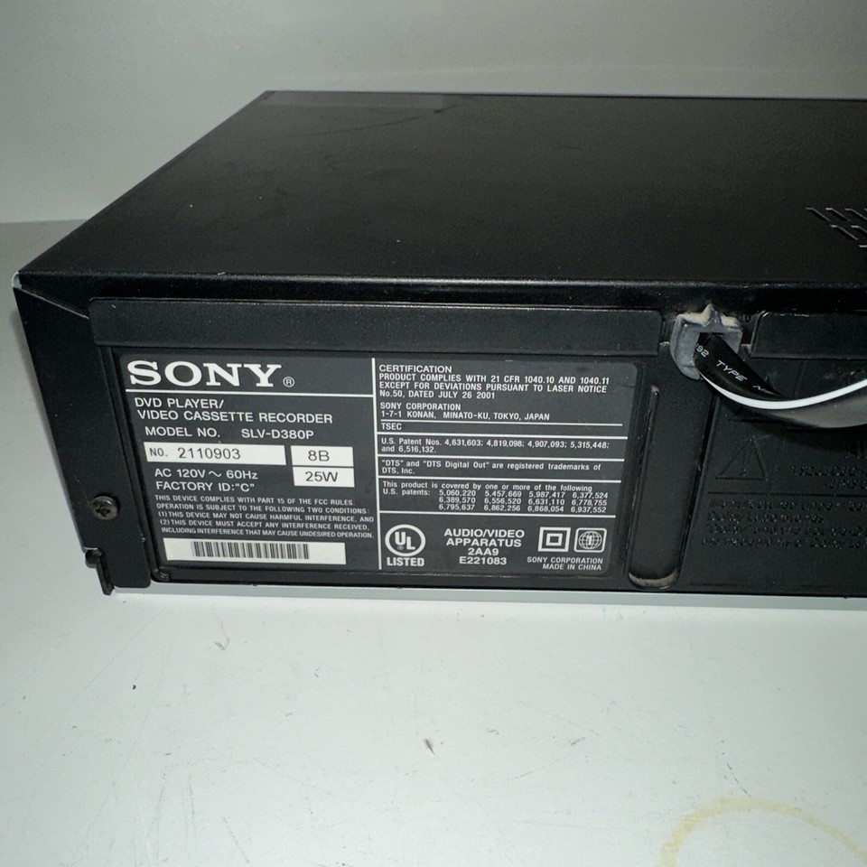 SONY SLV-D380P DVD VCR Combo Player / VHS Player Tested No Remote | eBay