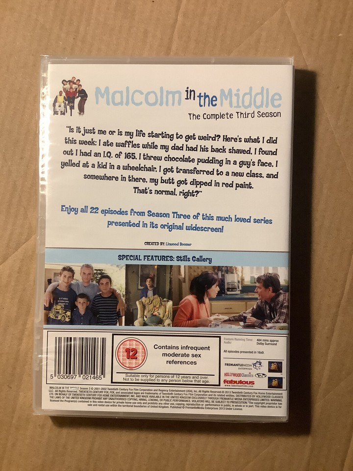 NEW SEALED Malcolm in the Middle Complete Season 3 DVD Box Set | eBay