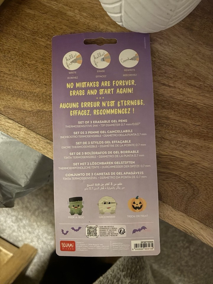 Legami The Boo Crew Halloween Limited Edition 2023 Erasable Gel Pens ...