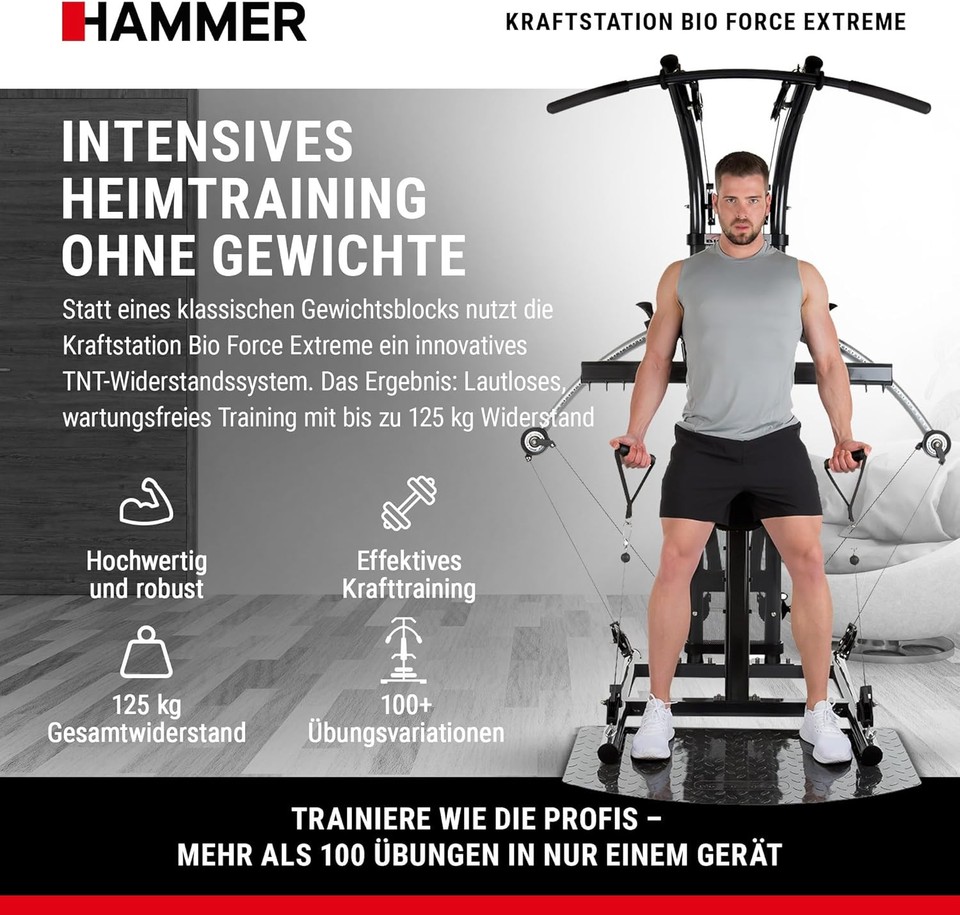 HAMMER Finnlo Kraftstation Bio Force Extreme, Multigym, Fitnessstation ...
