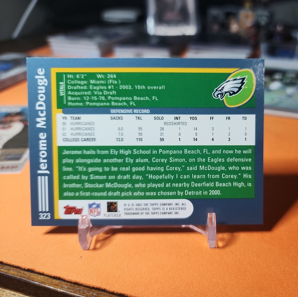 2003 Topps Football Base Rookie Card #178 JEROME McDOUGLE RC Eagles | eBay