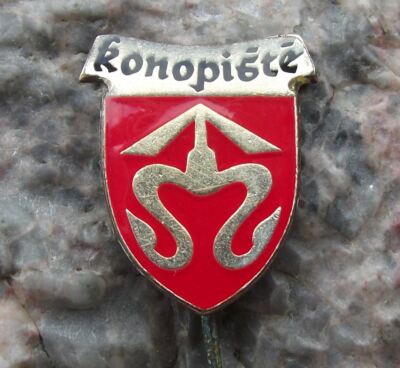Antique Konopiste Konopischt Czech Castle Schloss Heraldic Crest Pin ...