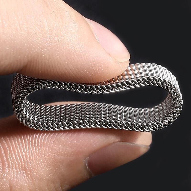 Wholesale 30pcs Flexiable 8mm Mix Ring Deformable Mesh Stainless Steel ...