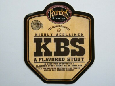 Beer STICKER ~ FOUNDERS Brewing Co KBS Flavored Stout ~ Grand Rapids ...