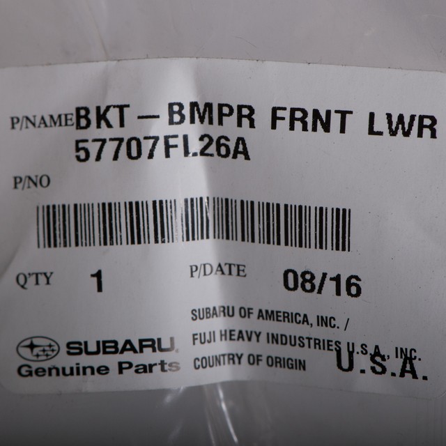 OEM 2017-2018 Subaru Impreza Front Bumper Lower Bracket 57707FL26A for ...